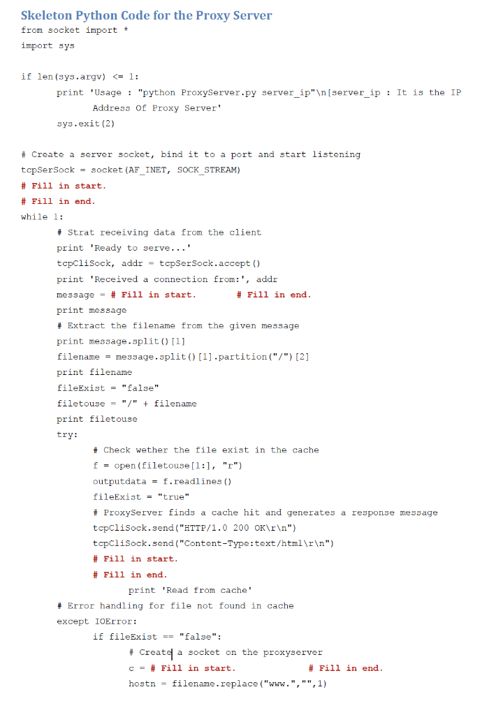 Solved Please help with this HTTP Web Proxy Server exercise. | Chegg.com