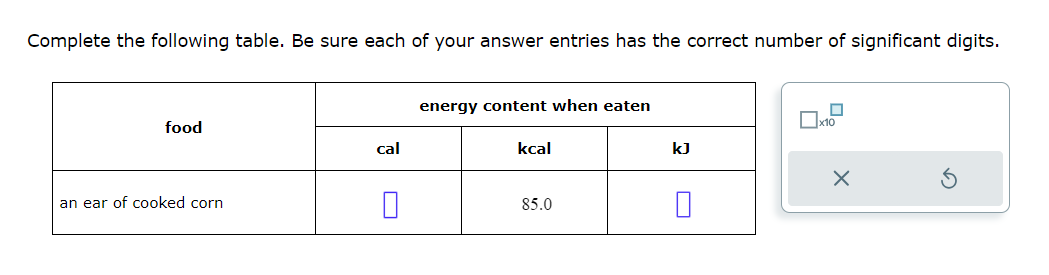 Solved Complete the following table. Be sure each of your | Chegg.com