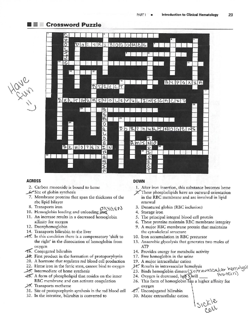 PARTI - Introduction to Clinical Hematology 23 II | Chegg.com