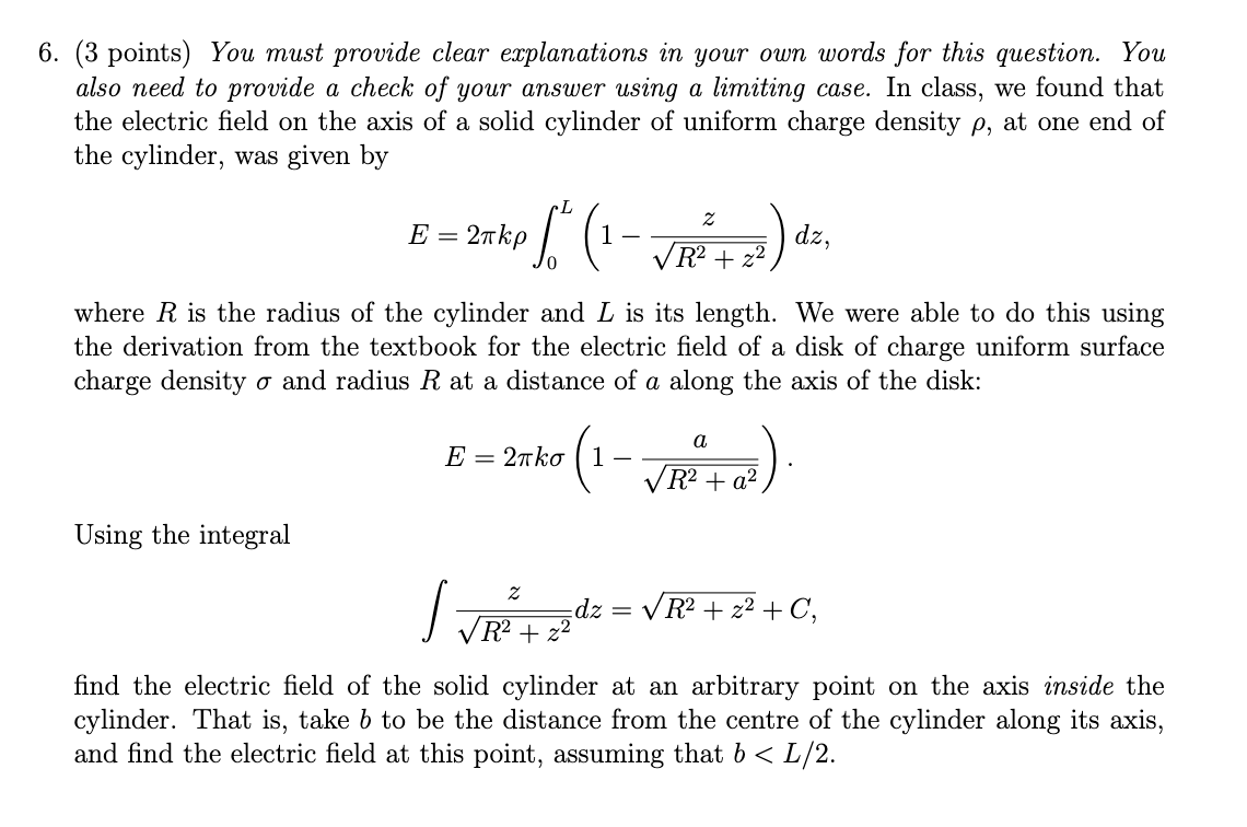Solved (3 points) You must provide clear explanations in | Chegg.com