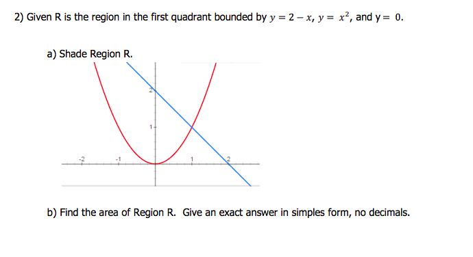 Solved 2) Given R is the region in the first quadrant | Chegg.com