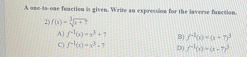 Solved Use the definition of a one-to-one function to | Chegg.com