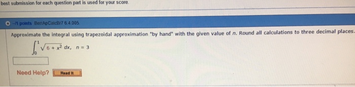 Solved Approximate the integral using trapezoidal | Chegg.com