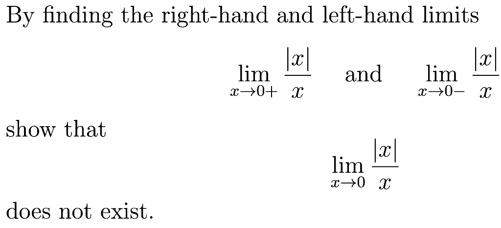 Solved By finding the right-hand and left-hand limits | Chegg.com