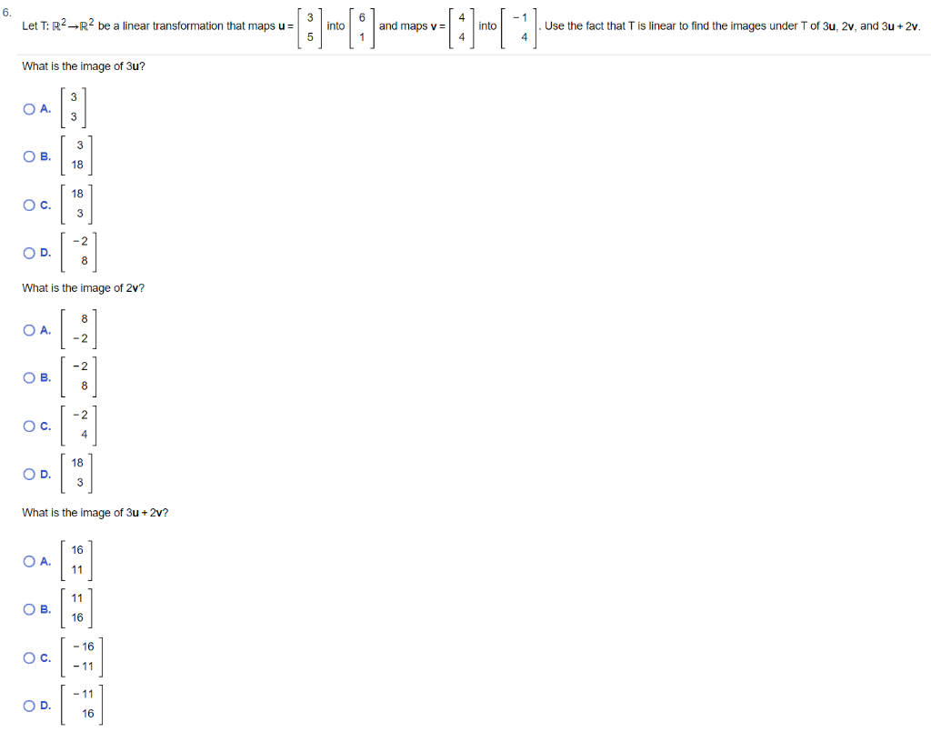 Solved . Let T: R2-R2 be a linear transformation that maps u | Chegg.com