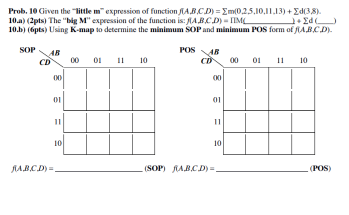 Solved Prob. 10 Given the "little m" expression of function | Chegg.com