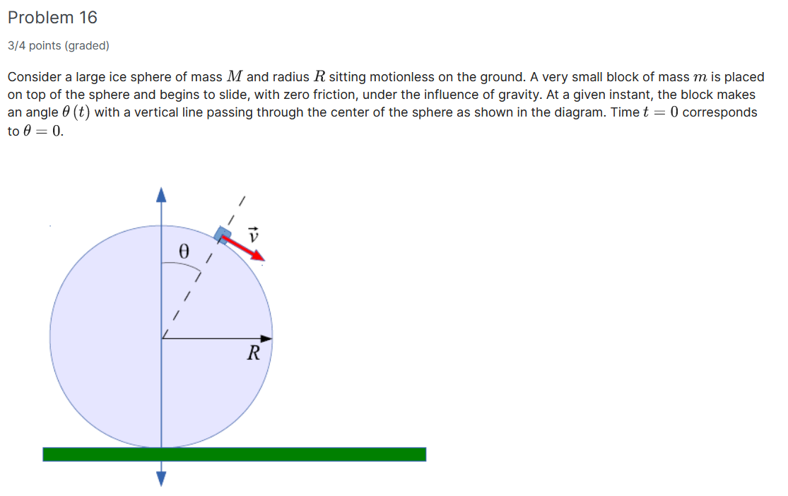 Solved Problem 16 3/4 points (graded) Consider a large ice | Chegg.com