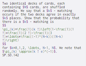 Solved Two identical decks of cards, each containing $N$ | Chegg.com