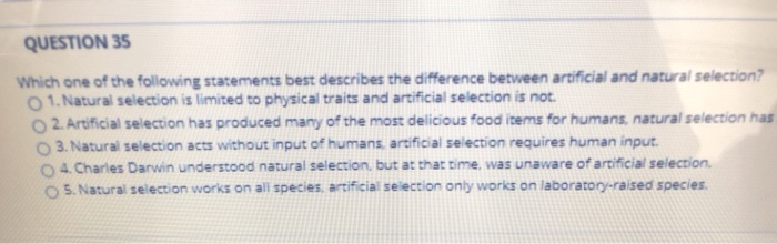Solved QUESTION 35 Which one of the following statements | Chegg.com