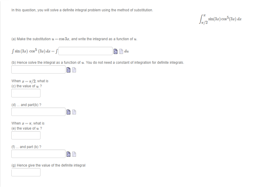 Solved In this question, you will solve a definite integral | Chegg.com