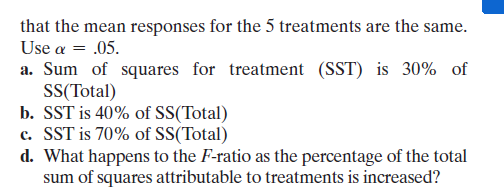 Solved Suppose the total sum of squares for a completely | Chegg.com