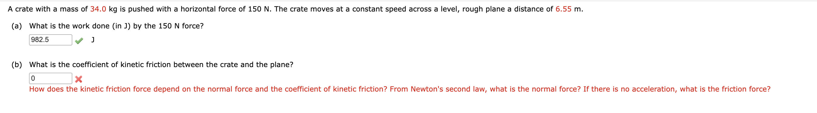 Solved A crate with a mass of 34.0 kg is pushed with a | Chegg.com