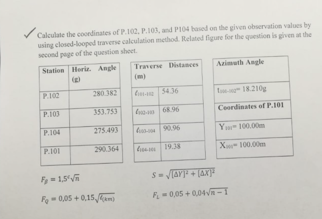 Solved Calculate the coordinates of P.102, P.103, and P104 | Chegg.com