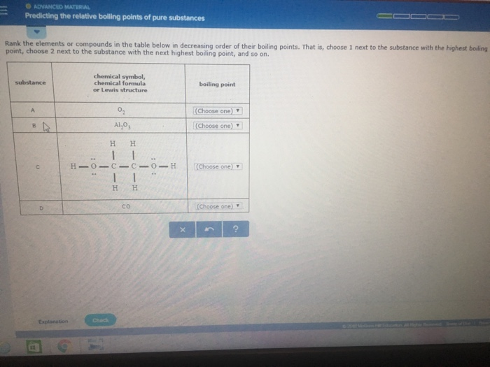 Solved OADVANCED MATERIAL Predicting the relative bolling | Chegg.com