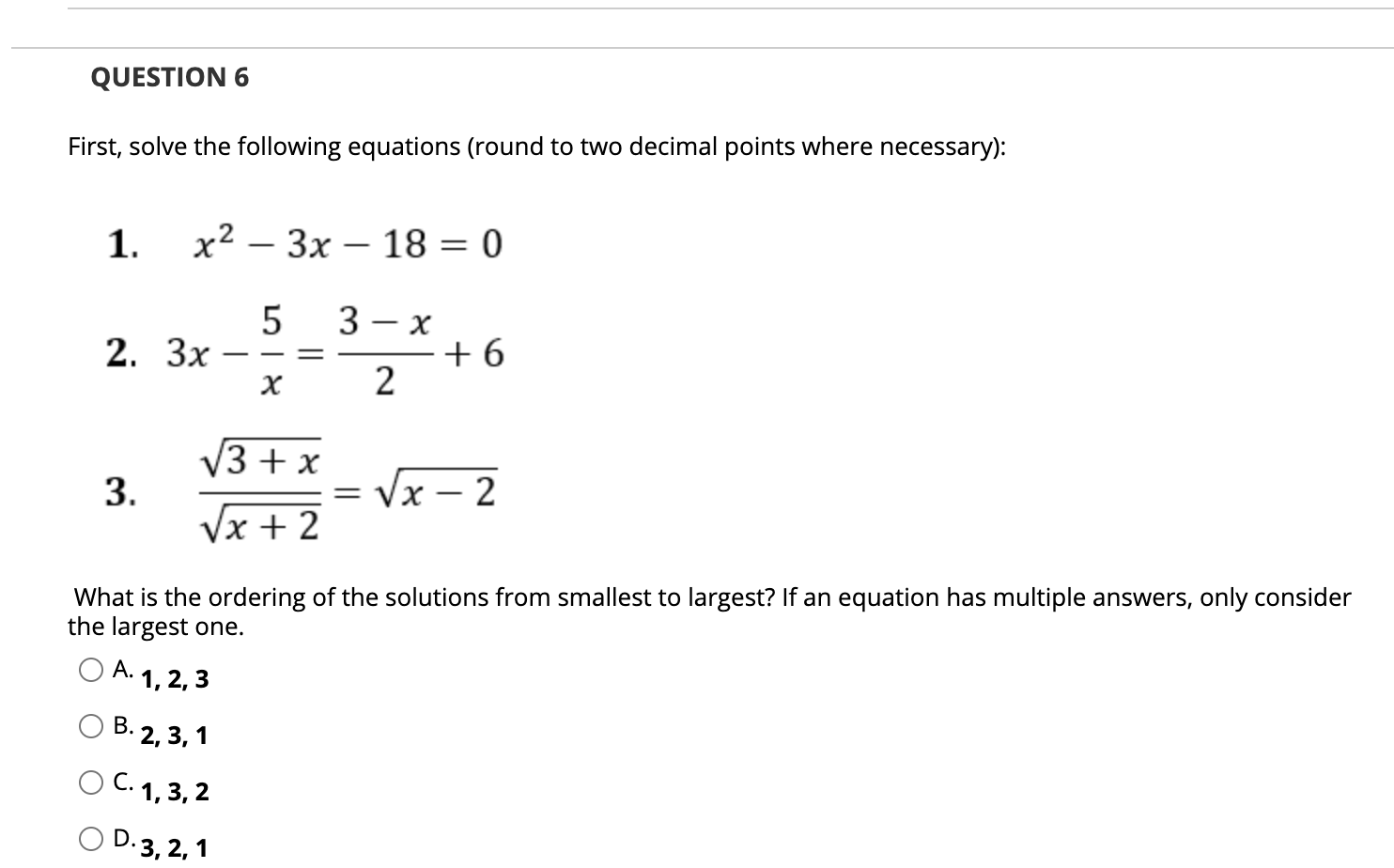 Solved First, solve the following equations (round to two | Chegg.com