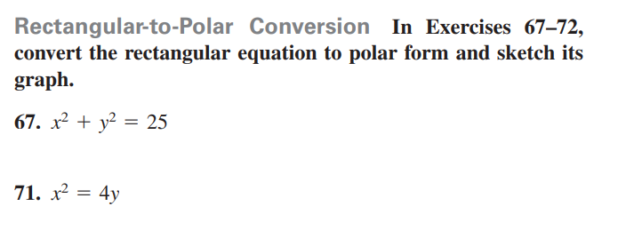 Solved Rectangular-to-Polar Conversion In Exercises 67–72, | Chegg.com
