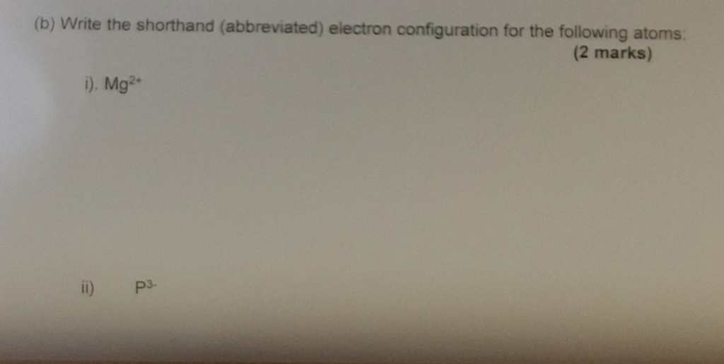 Solved (b) Write the shorthand (abbreviated) electron | Chegg.com