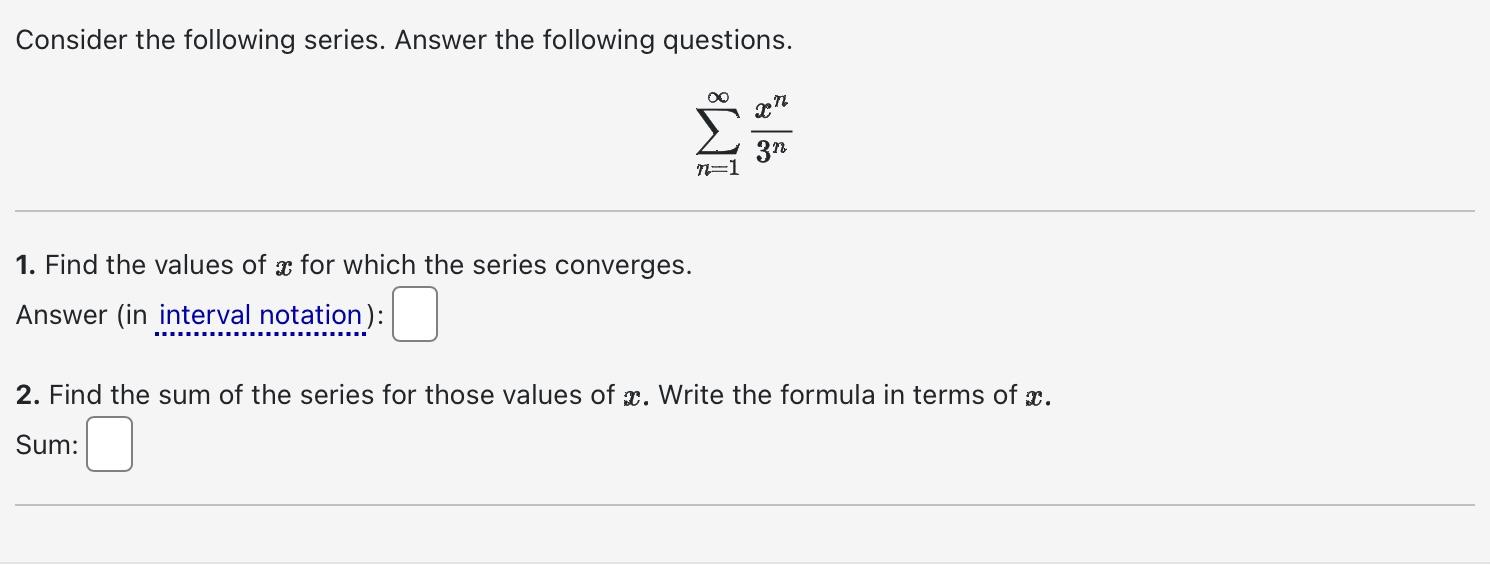 Solved Consider the following series. Answer the following | Chegg.com