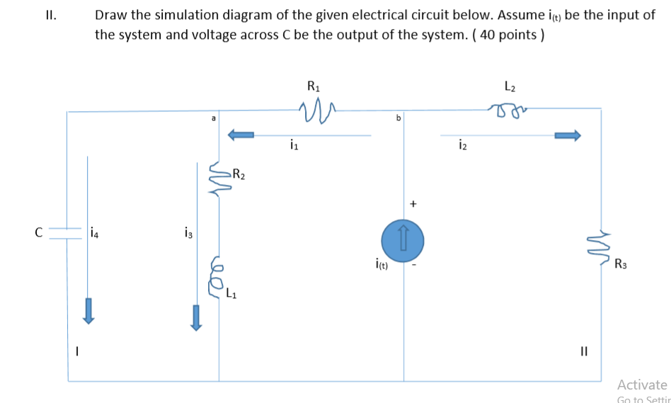 Solved с II. Draw the simulation diagram of the given | Chegg.com