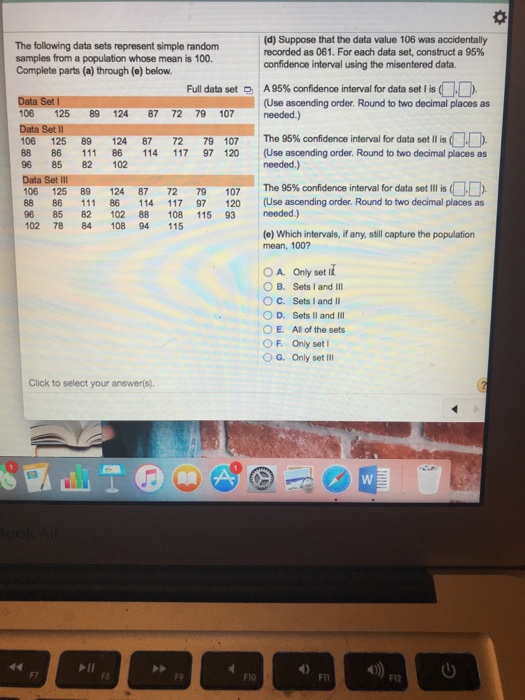 Solved The following data sets represent simple random | Chegg.com