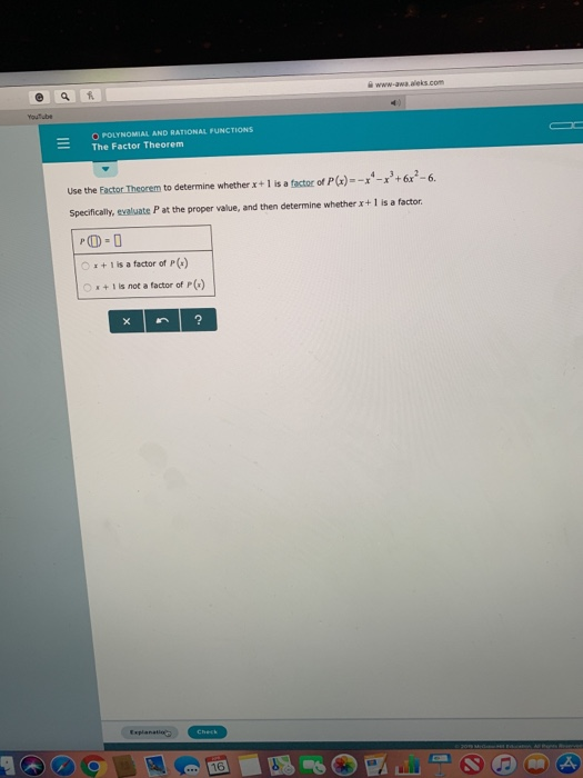 Solved www.awaaeks.com -The Factor Theorem Use the Factor | Chegg.com