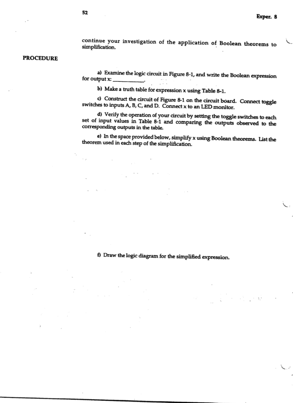 Solved Experiment 6 Name Simplification Using Boolean