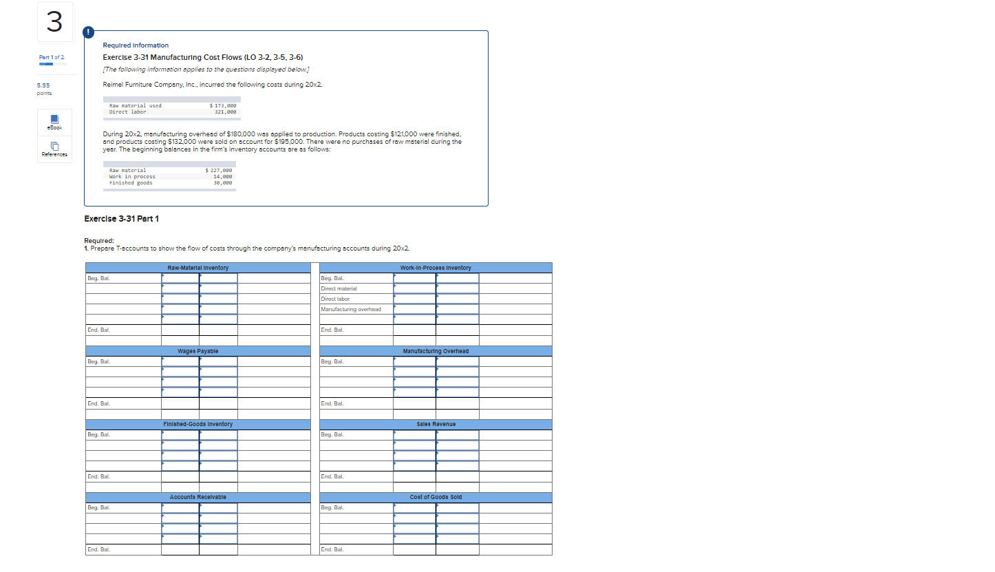 Solved Required Information Exercise 3-31 Manufacturing Cost | Chegg.com