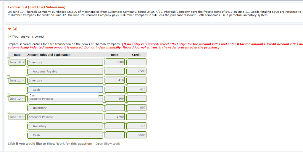 Solved Exercise 5-4 (Part Level Submission) On June 10, | Chegg.com