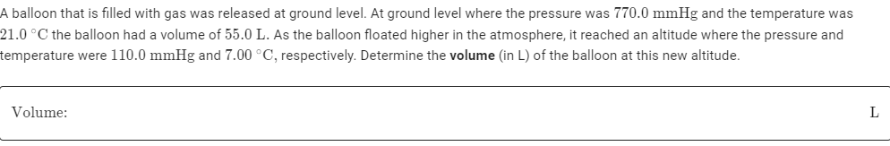 Solved balloon that is filled with gas was released at | Chegg.com