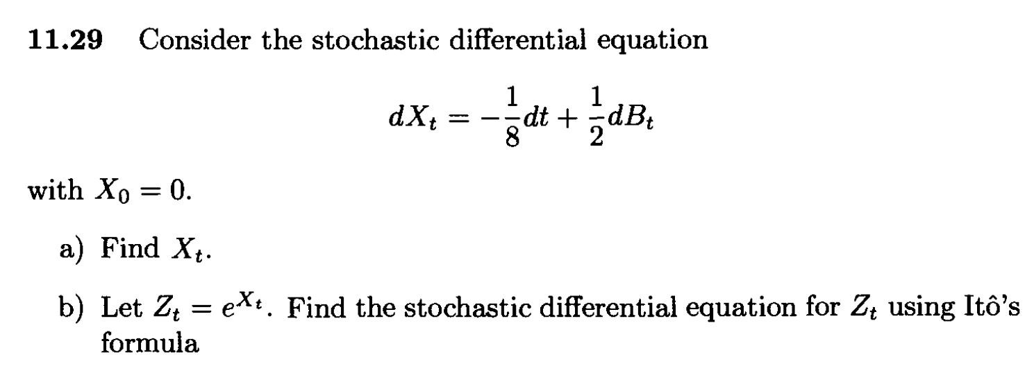 Solved 11 29 Consider The Stochastic Differential Equation