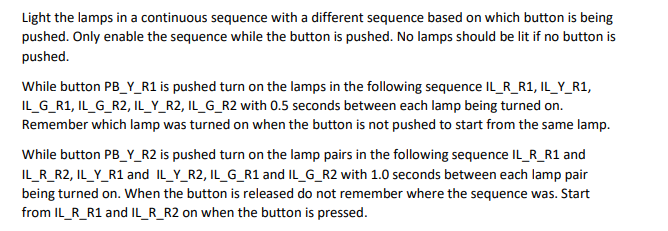 Light the lamps in a continuous sequence with a | Chegg.com