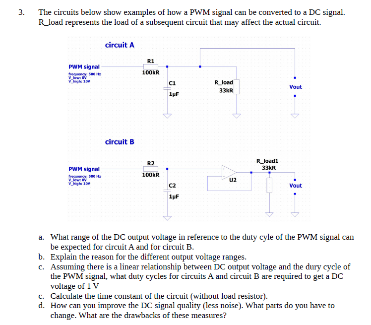 3. The circuits below show examples of how a PWM | Chegg.com