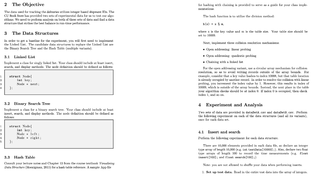 Solved for hashing with chaining is provided to serve as a | Chegg.com