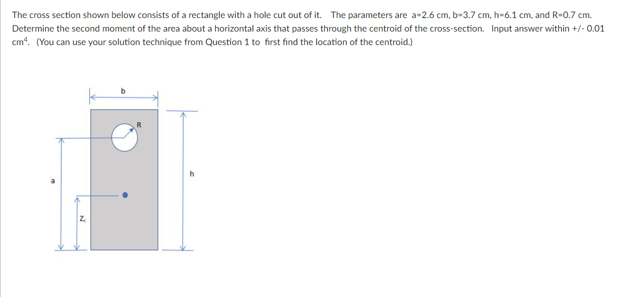 Solved The cross section shown below consists of a rectangle | Chegg.com