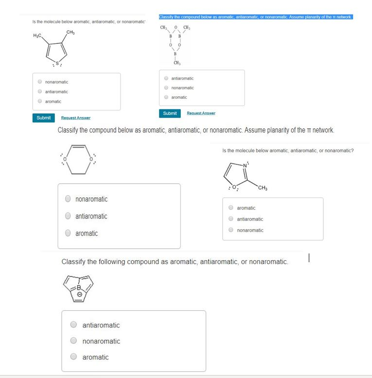 Solved Classify the compound below as aromatic, antaromatic | Chegg.com