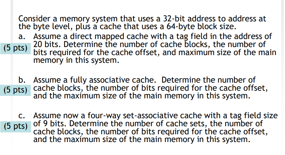 Consider a memory system that uses a 32-bit address | Chegg.com