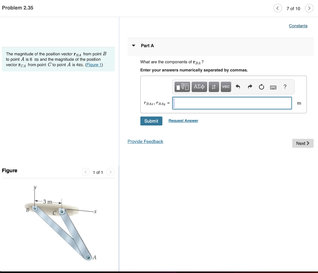 Solved The magnitude of the position vector rBA from point B | Chegg.com