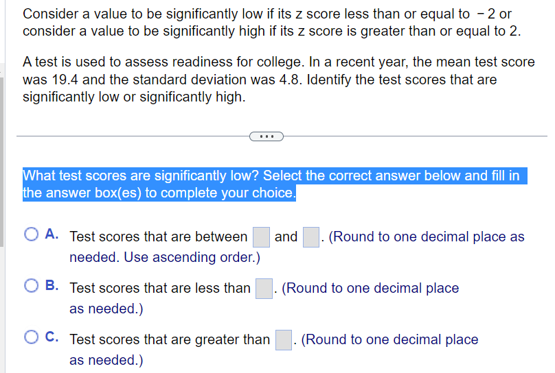 Solved Consider a value to be significantly low if its z | Chegg.com