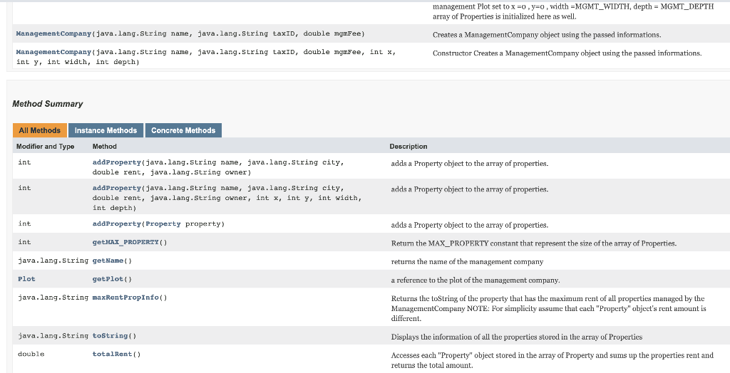 Data Element class – Property.java The class Property | Chegg.com