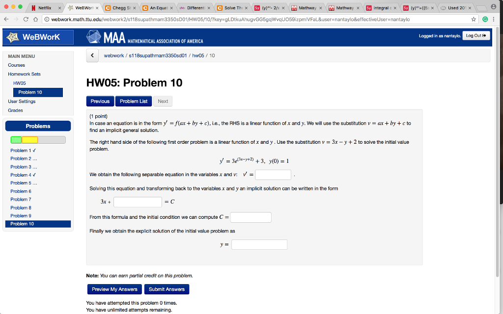 Solved ? ? webwork math.ttu.edu/webwork2/ | Chegg.com