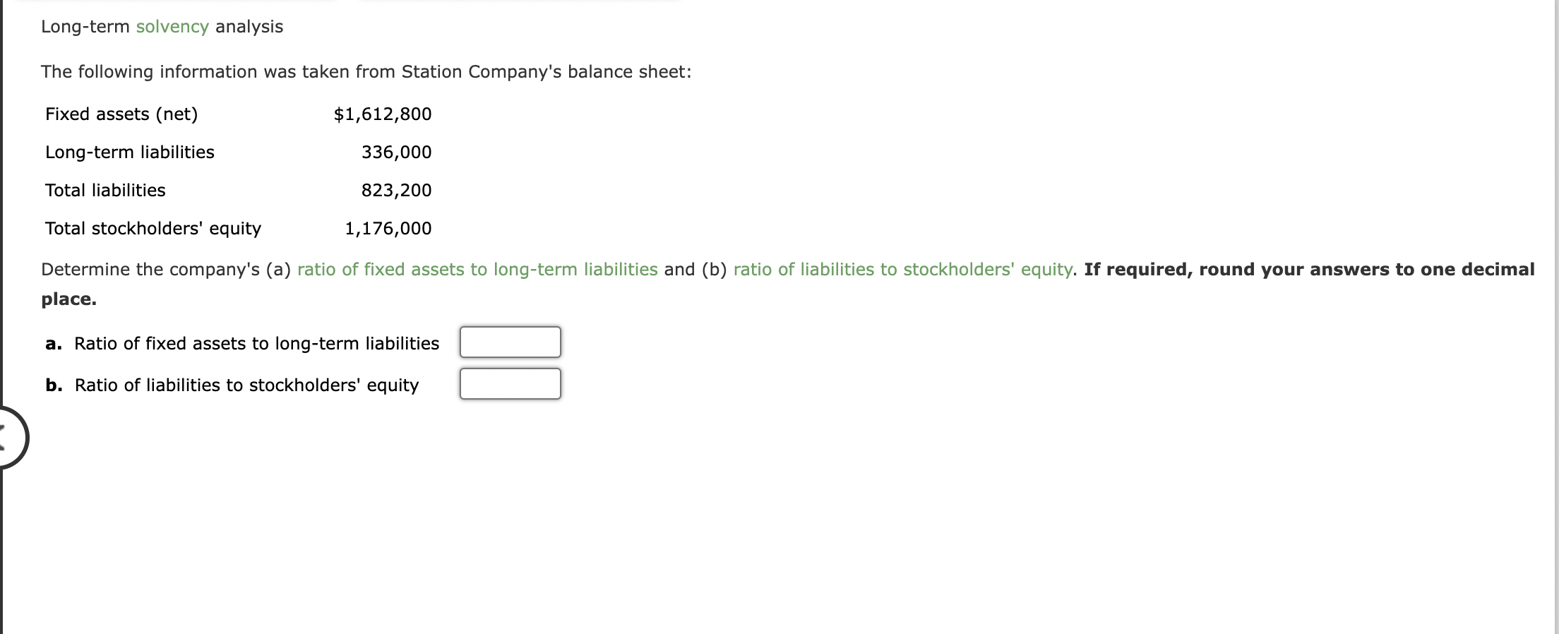 Solved Long-term solvency analysis The following information | Chegg.com