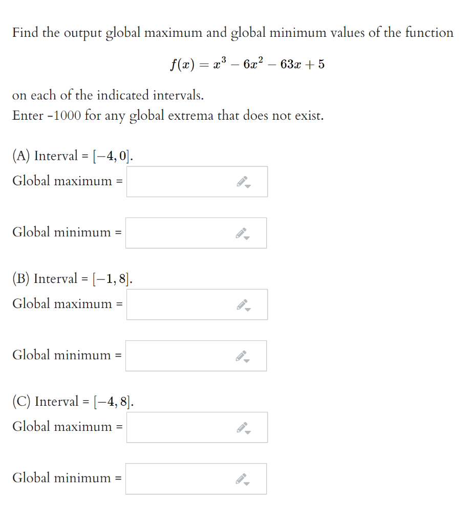 Solved Find the output global maximum and global minimum | Chegg.com