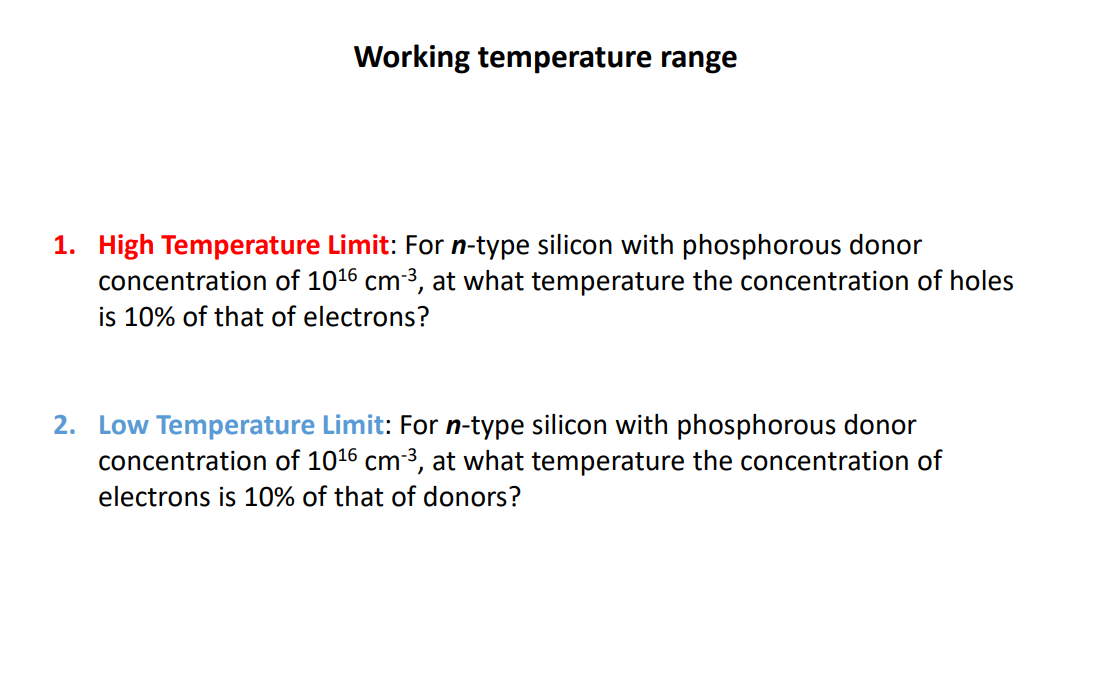 Solved Working temperature range 1. High Temperature Limit: | Chegg.com
