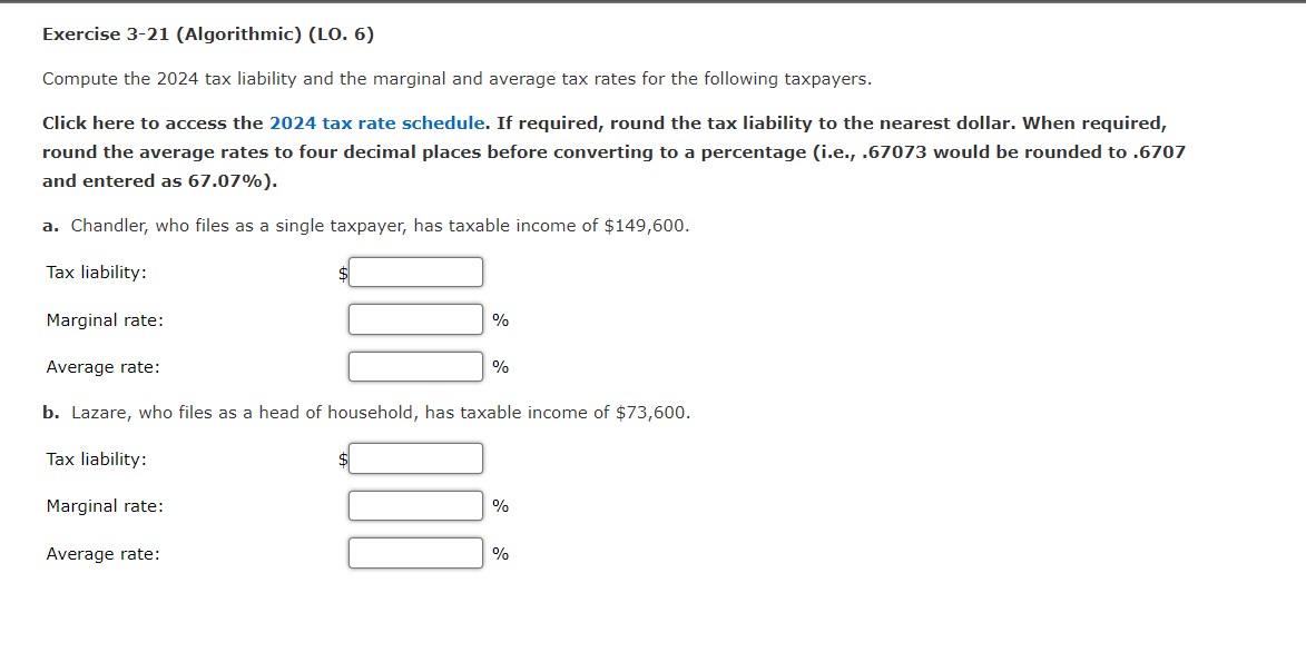 Solved Exercise 3-21 (Algorithmic) (LO. 6)Compute the 2024 | Chegg.com