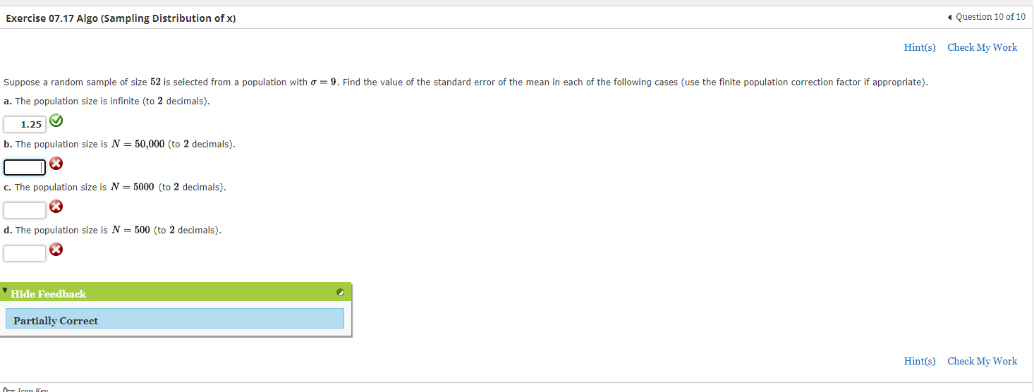 Solved Exercise 07.17 Algo (Sampling Distribution of x) | Chegg.com