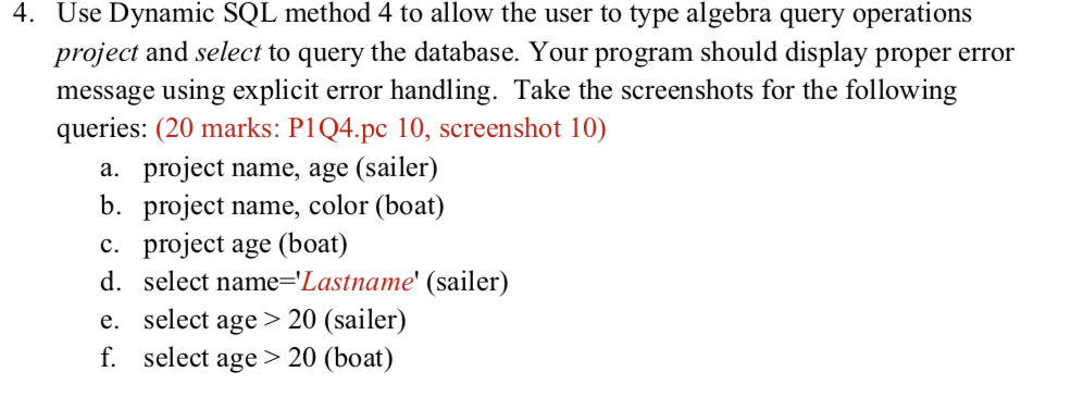 4. Use Dynamic SQL method 4 to allow the user to type | Chegg.com