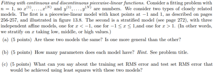 Fitting with continuous and discontinuous | Chegg.com