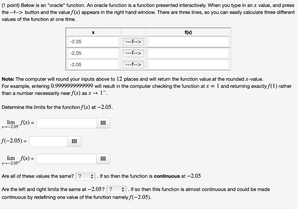 Solved 1 Point Below Is An Oracle Function An Oracle