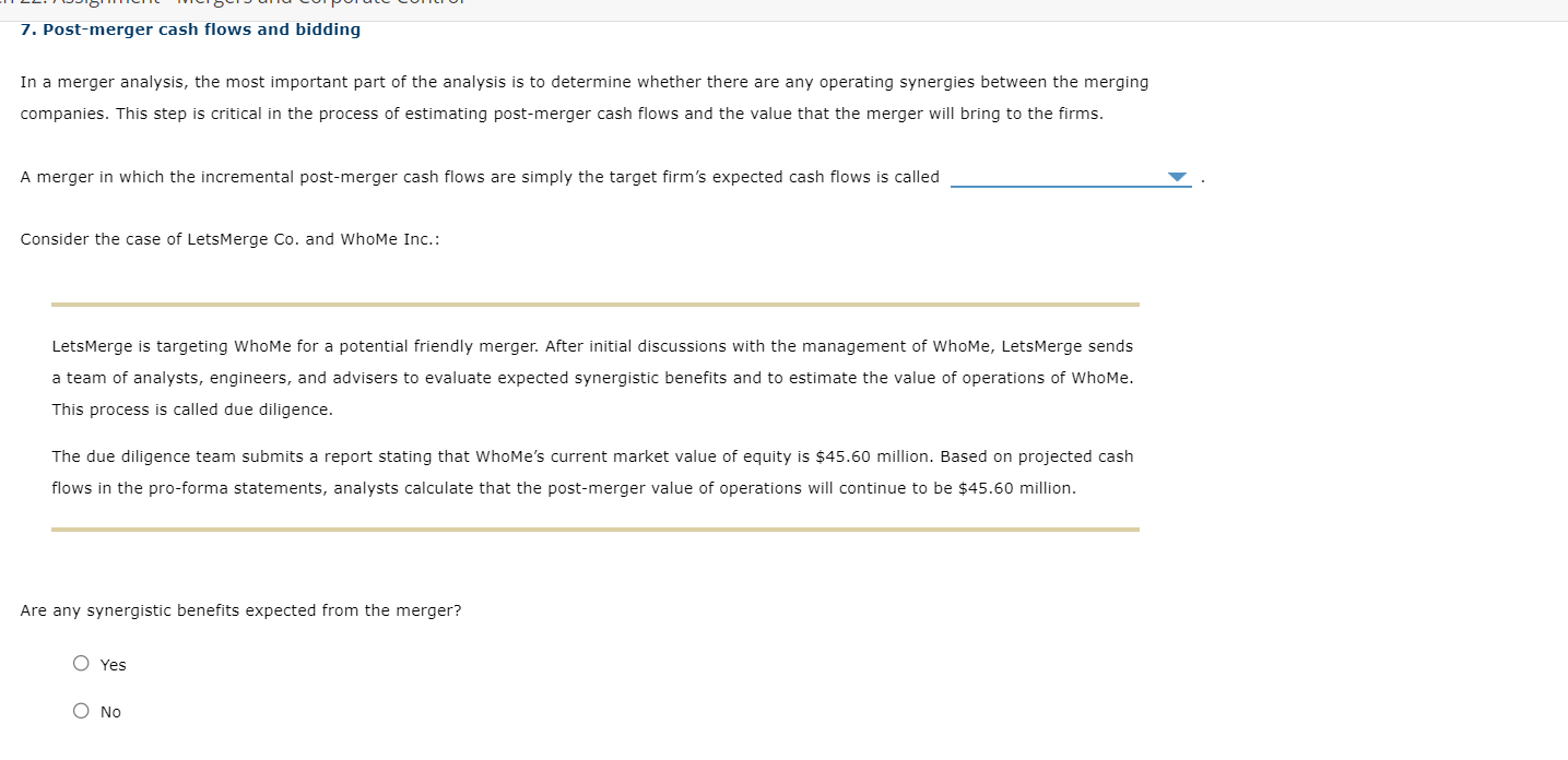 Solved Are any synergistic benefits expected from the | Chegg.com