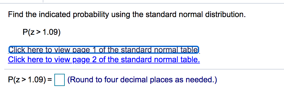 Solved Find the indicated probability using the standard | Chegg.com